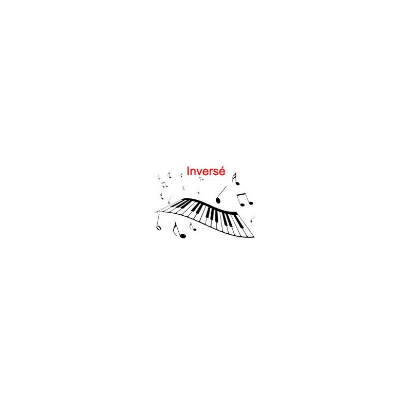 Sticker Clavier de piano avec notes de musique Finition du sticker ...