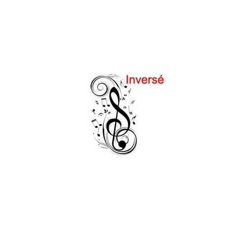 Sticker Clé de sol avec signes de notation Finition du sticker Brillant ...